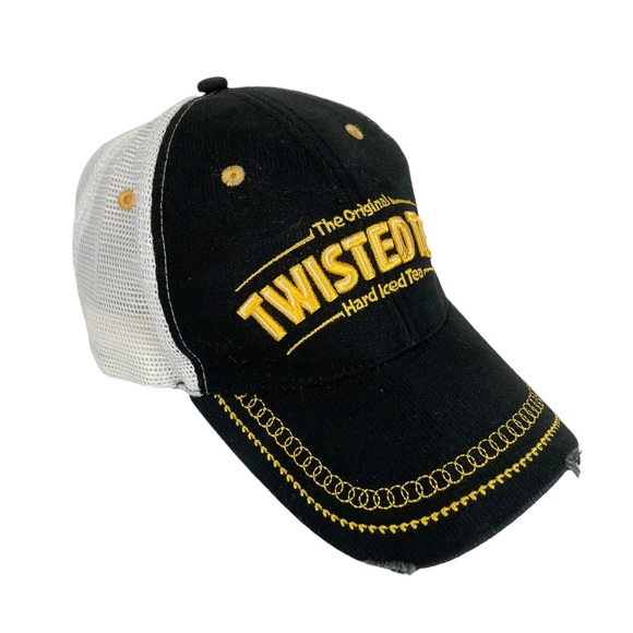 Accessories | Twisted Tea Distressed Baseball Hat Dad Cap Black Yellow ...